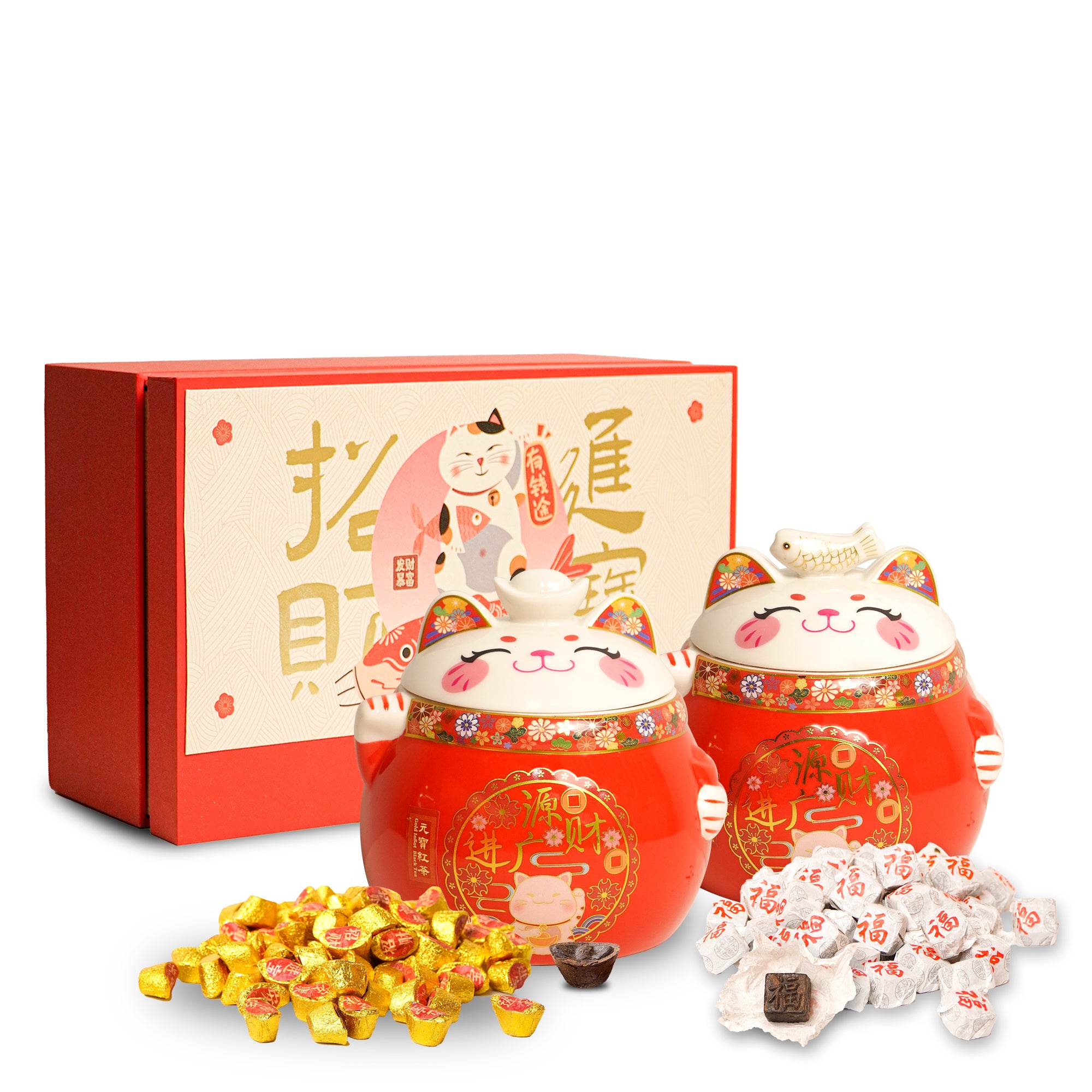 2026 Gift Set | Pair of Fortune Cats 招财进宝 – LEGEND OF TEA